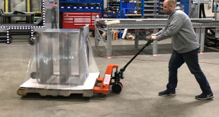Pallet Jack-Compatible Orbital Wrapper | Material Handling and Logistics